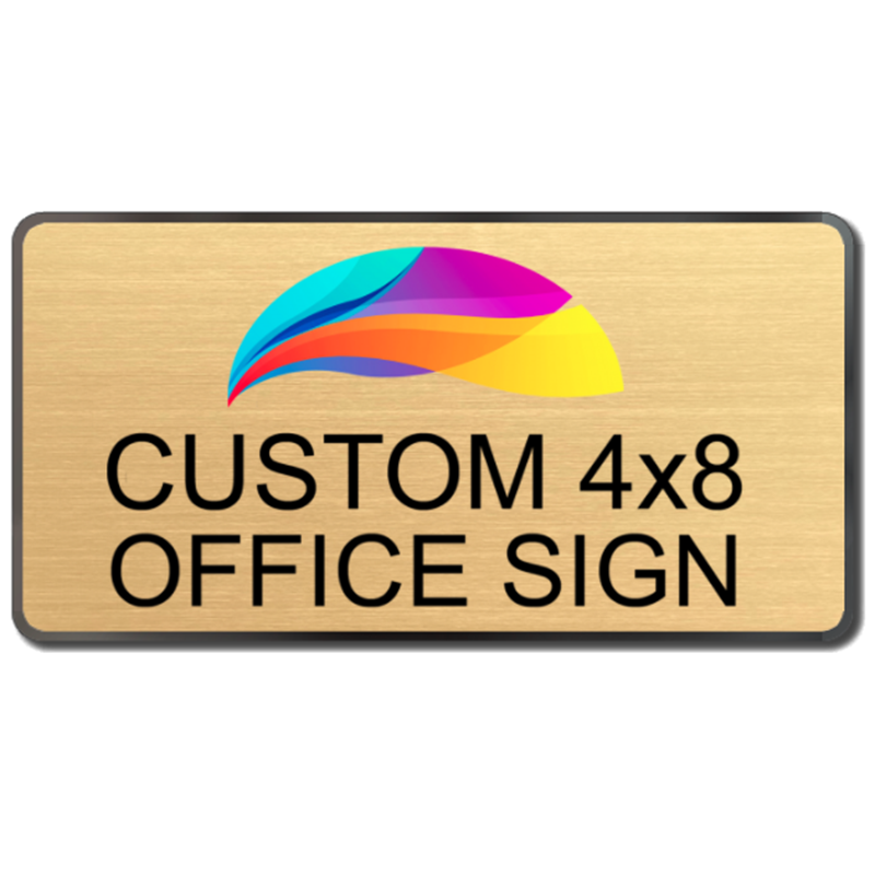 4x8 Gold Office Sign with Black Frame