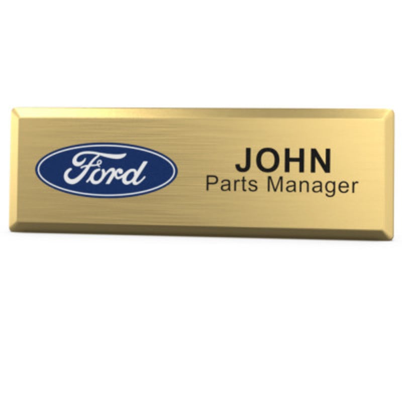 Gold Executive Metal Name Badges - 1 X 3 - Design Now